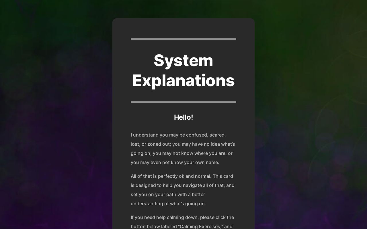 System Explanations